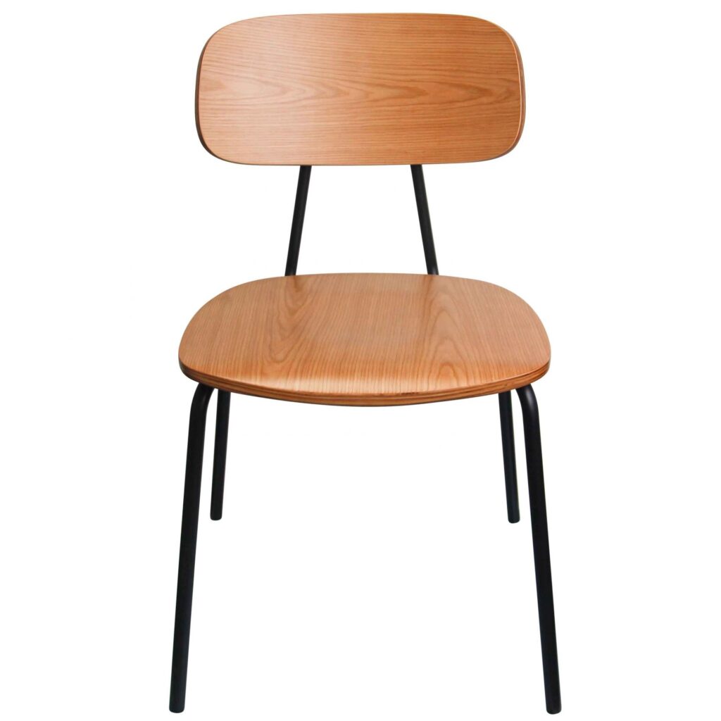Maple Plywood Dining Chair Metal Leg Frame Set of 2 | FH222870MAPL