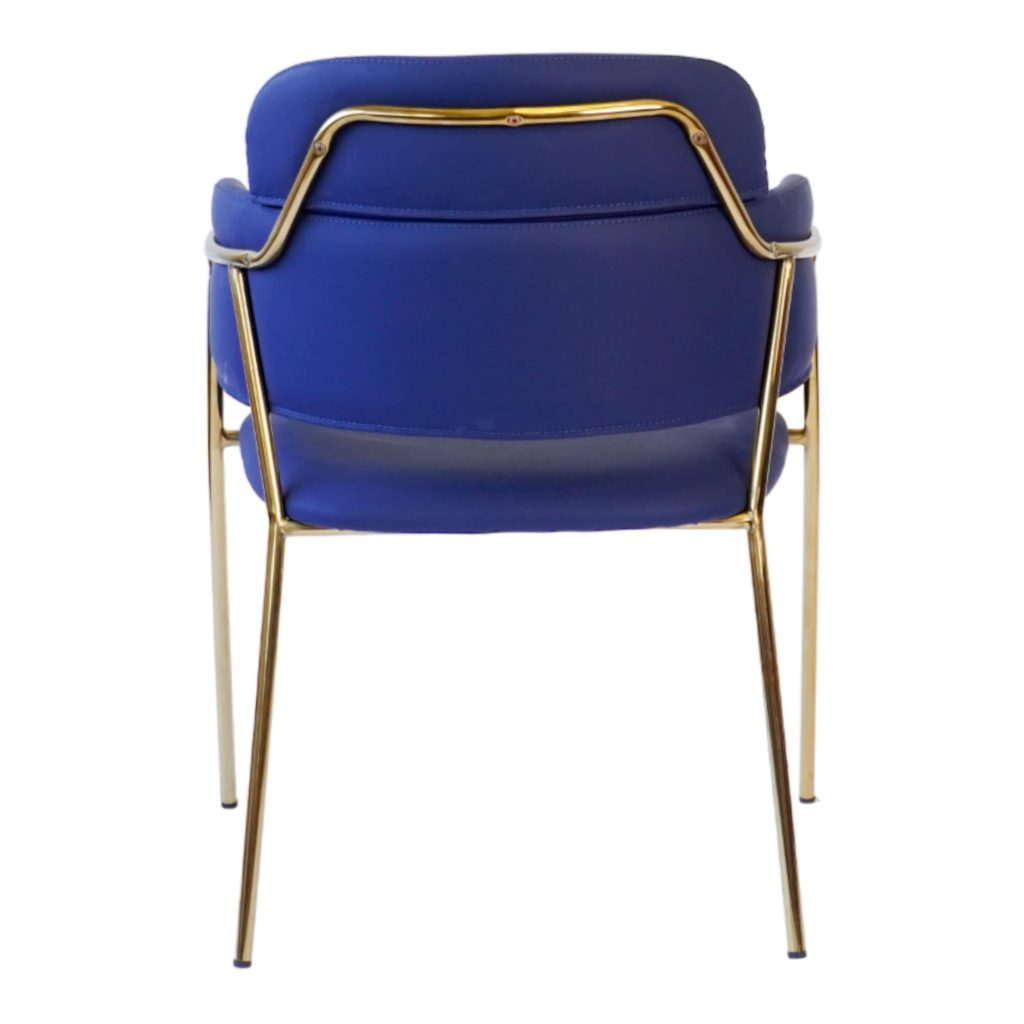 Blue Dining Chair with Curved Backrest and Arms | Restaurant Furniture