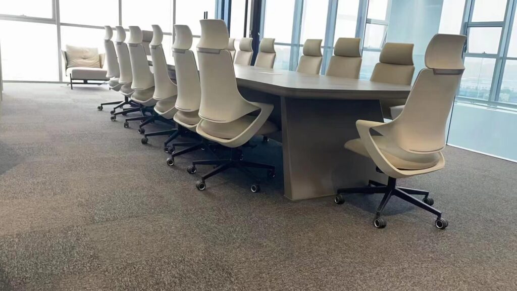 Slant Panel Legged Conference Table with modern chairs | FOH
