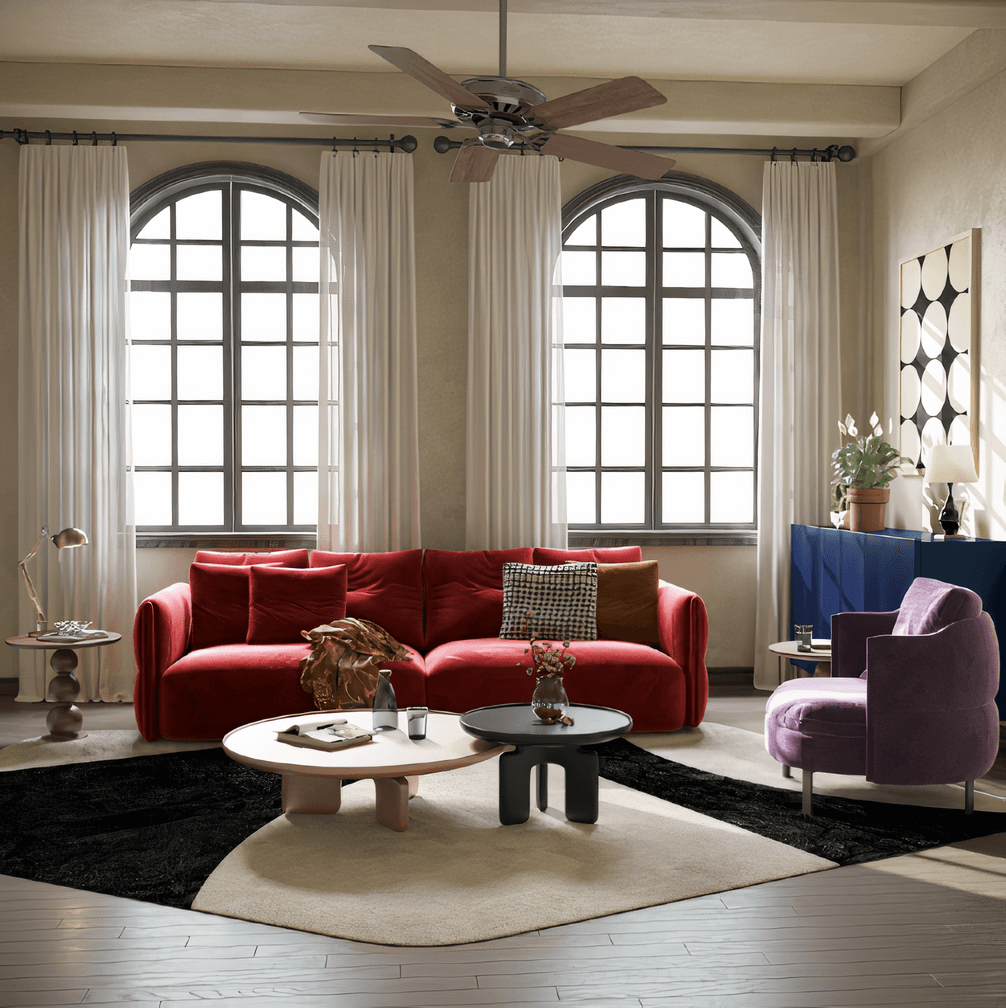 Modern Multi Color Velvet Sofa Set