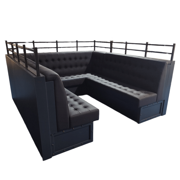 UK Style Classical Booth with Nailhead Box Base & Metal Partition