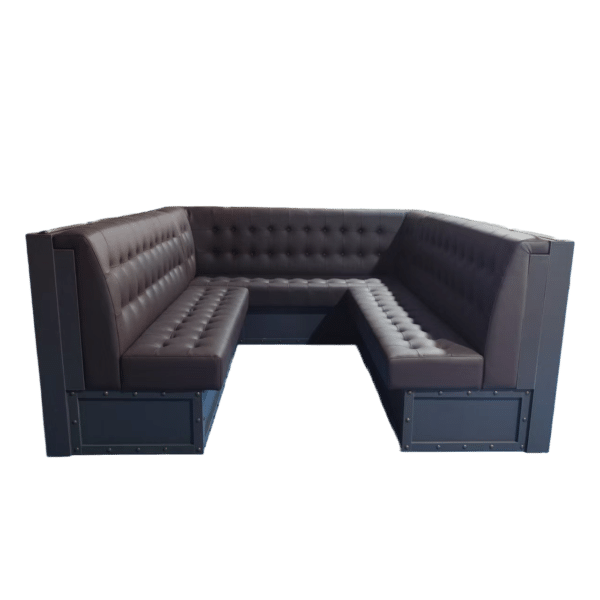 UK Style Classical Booth with Nailhead Box Base & Metal Partition