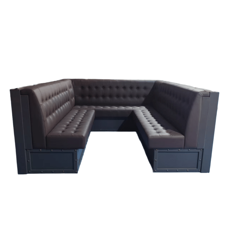 UK Style Classical Booth with Nailhead Box Base & Metal Partition