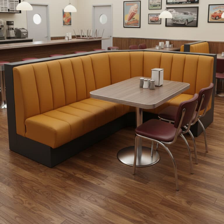 Modern L-Shaped Corner Restaurant Booth | Restaurant Furniture