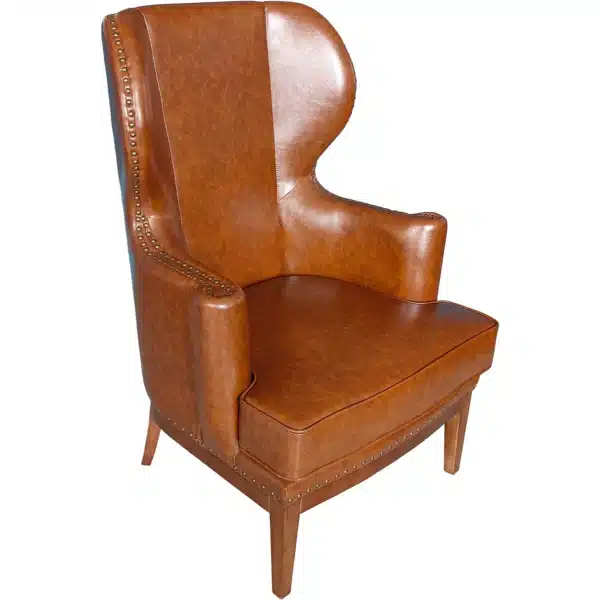 Vintage Brown Leather Wingback Armchair | Restaurant Furniture