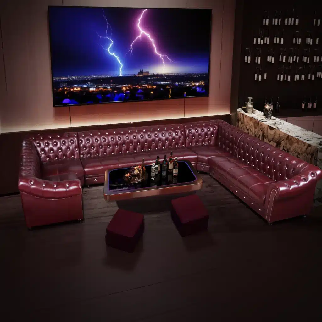Sofá modular Chesterfield de cuero de lujo con capitoné de cristal para ...